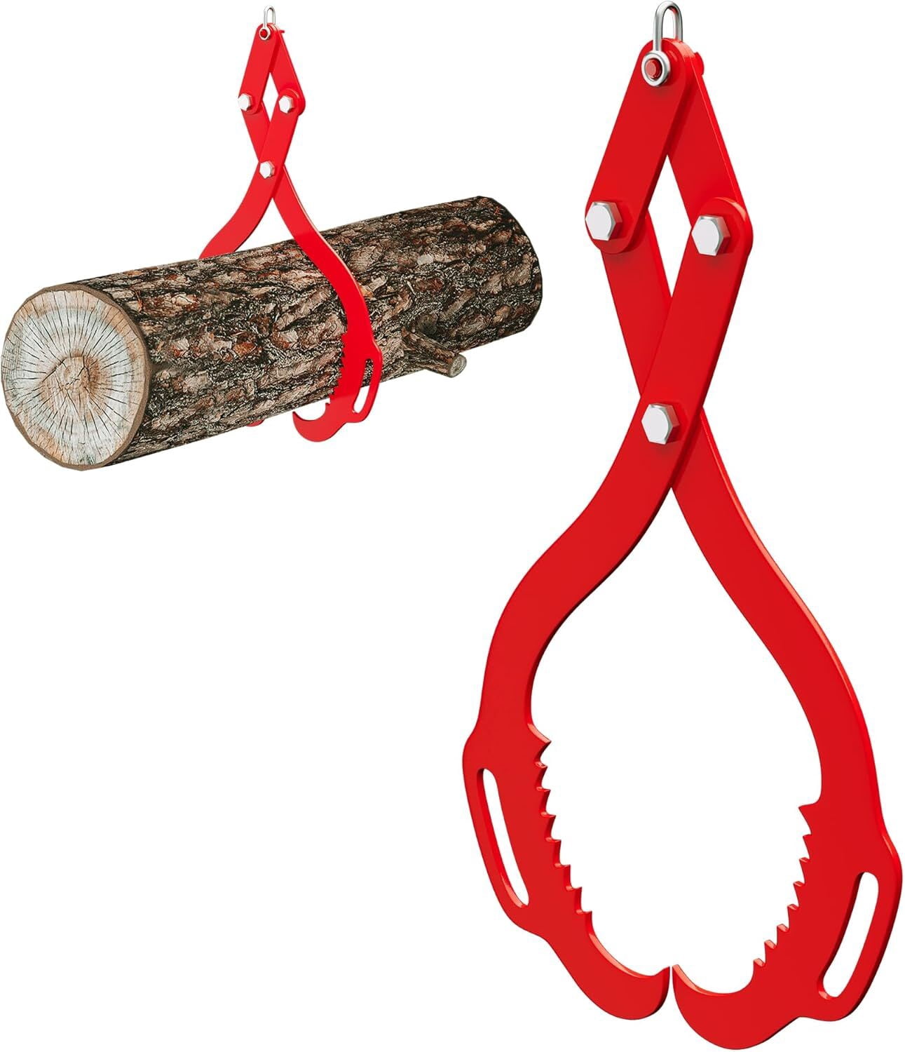 18 in Log Lifting Tongs, 2 Serrated Claw Hook Logging Tongs, 800 LB ...