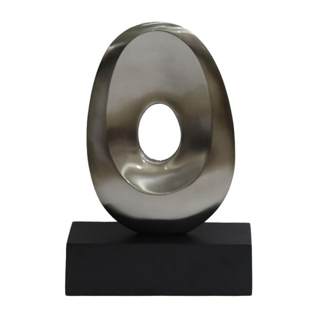 18 in. Metal Oval Sculpture, Silver & Black - Walmart.com