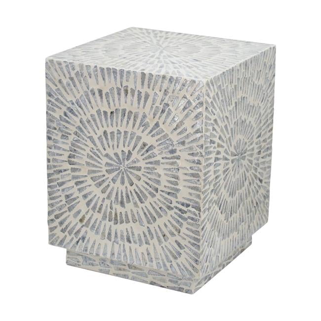 18 in. Modern Capiz Square Accent Table Stool, Gray - Walmart.com