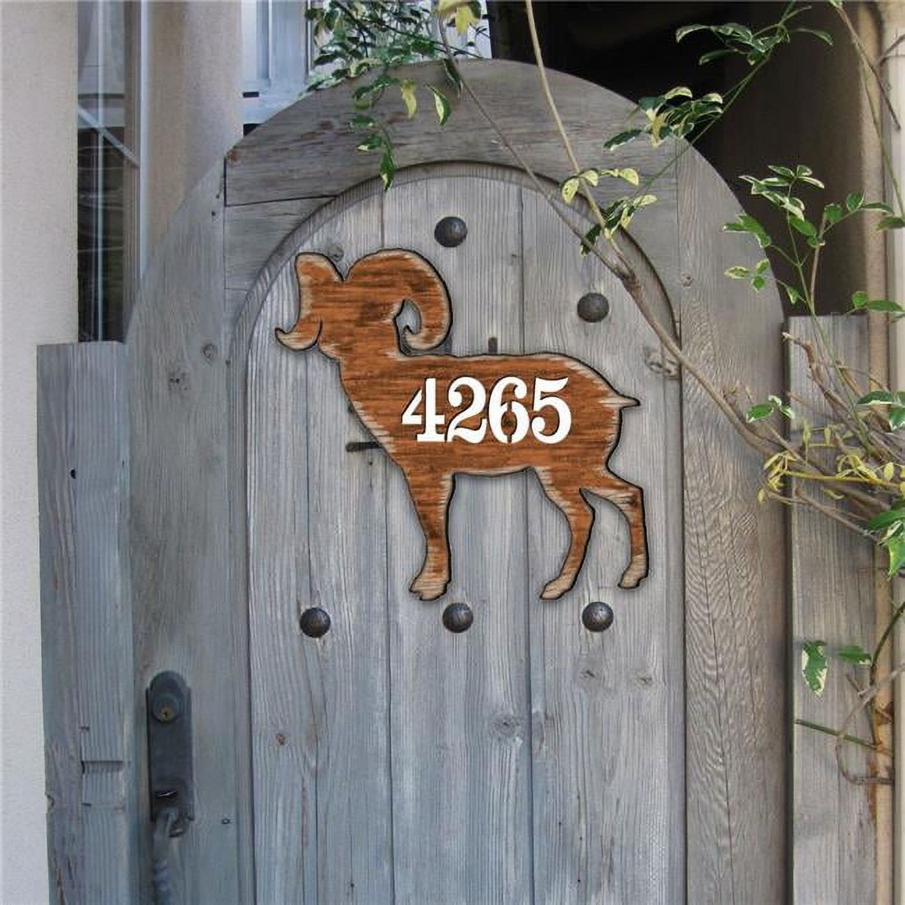 18 in. Ram Wooden Custom House Number Sign Decor - Walmart.com