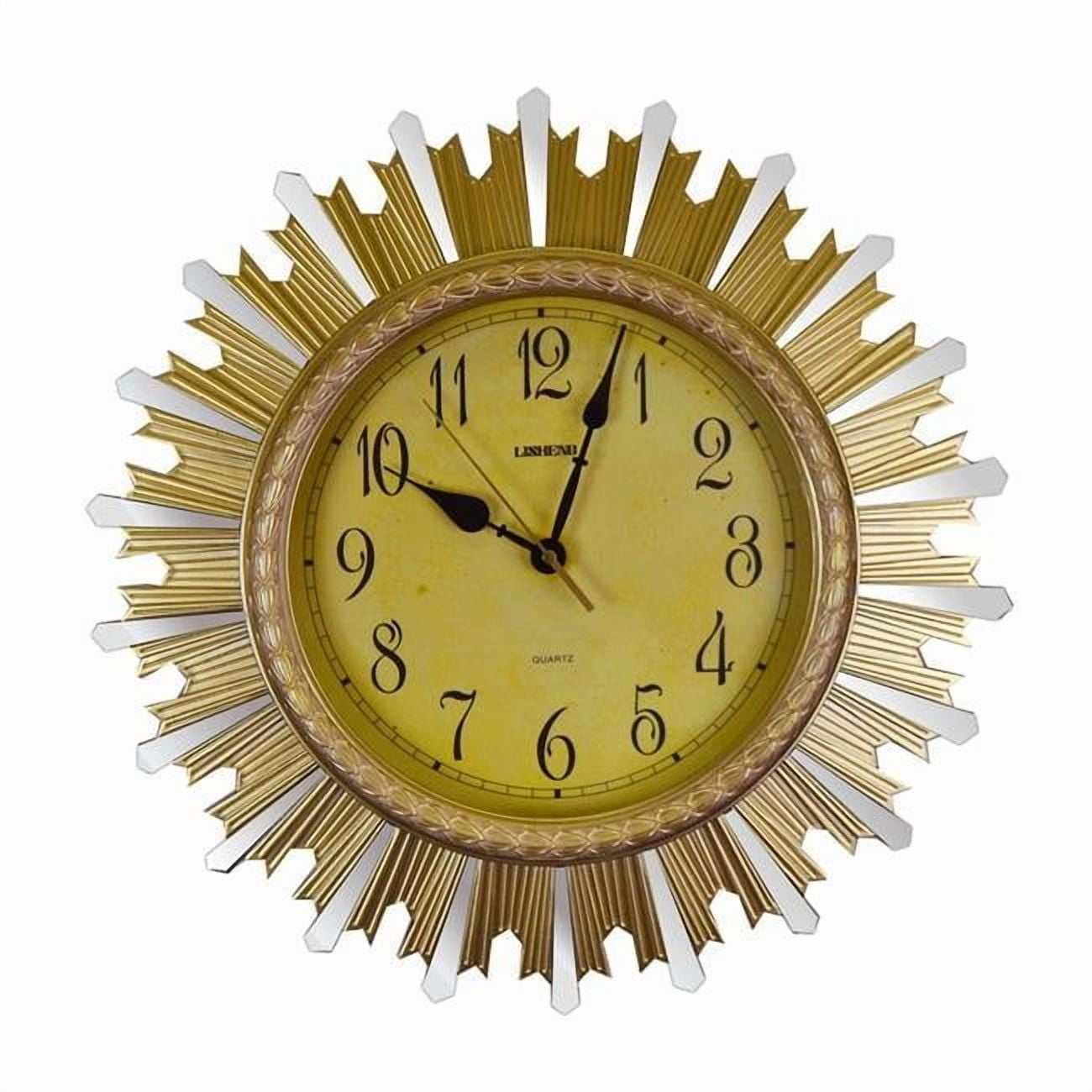 18 in. Round Gold & Mirror Wall Clock - Walmart.com