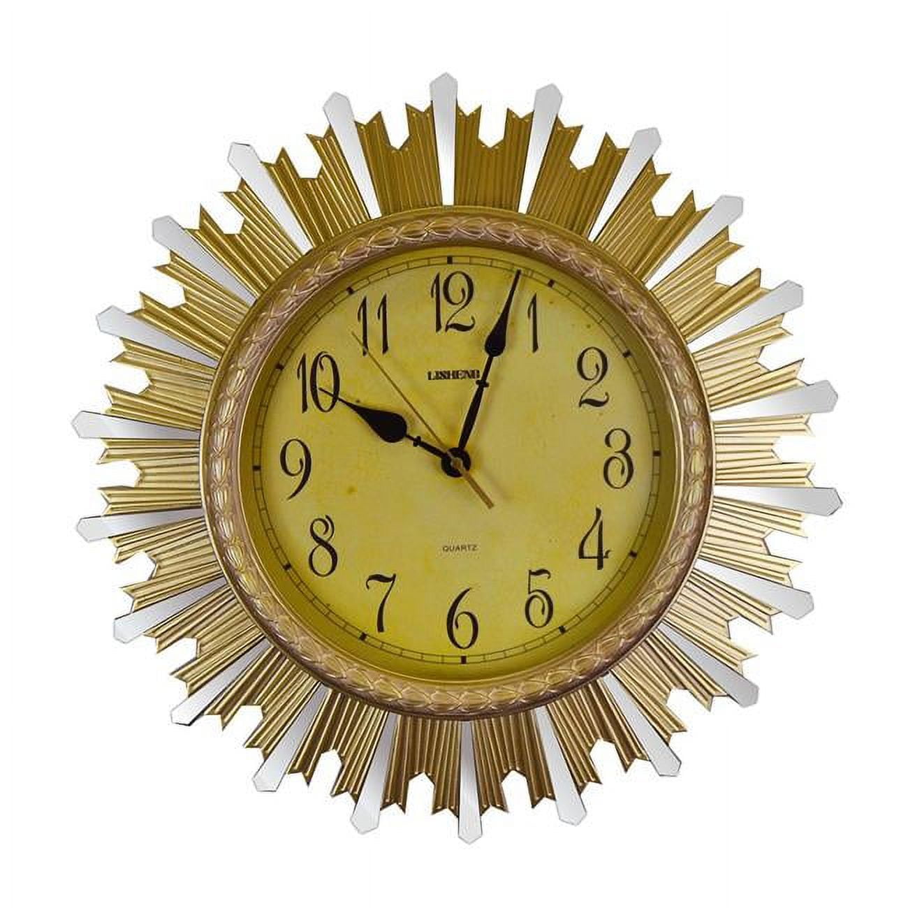 18 in. Round Gold & Mirror Wall Clock - Walmart.com