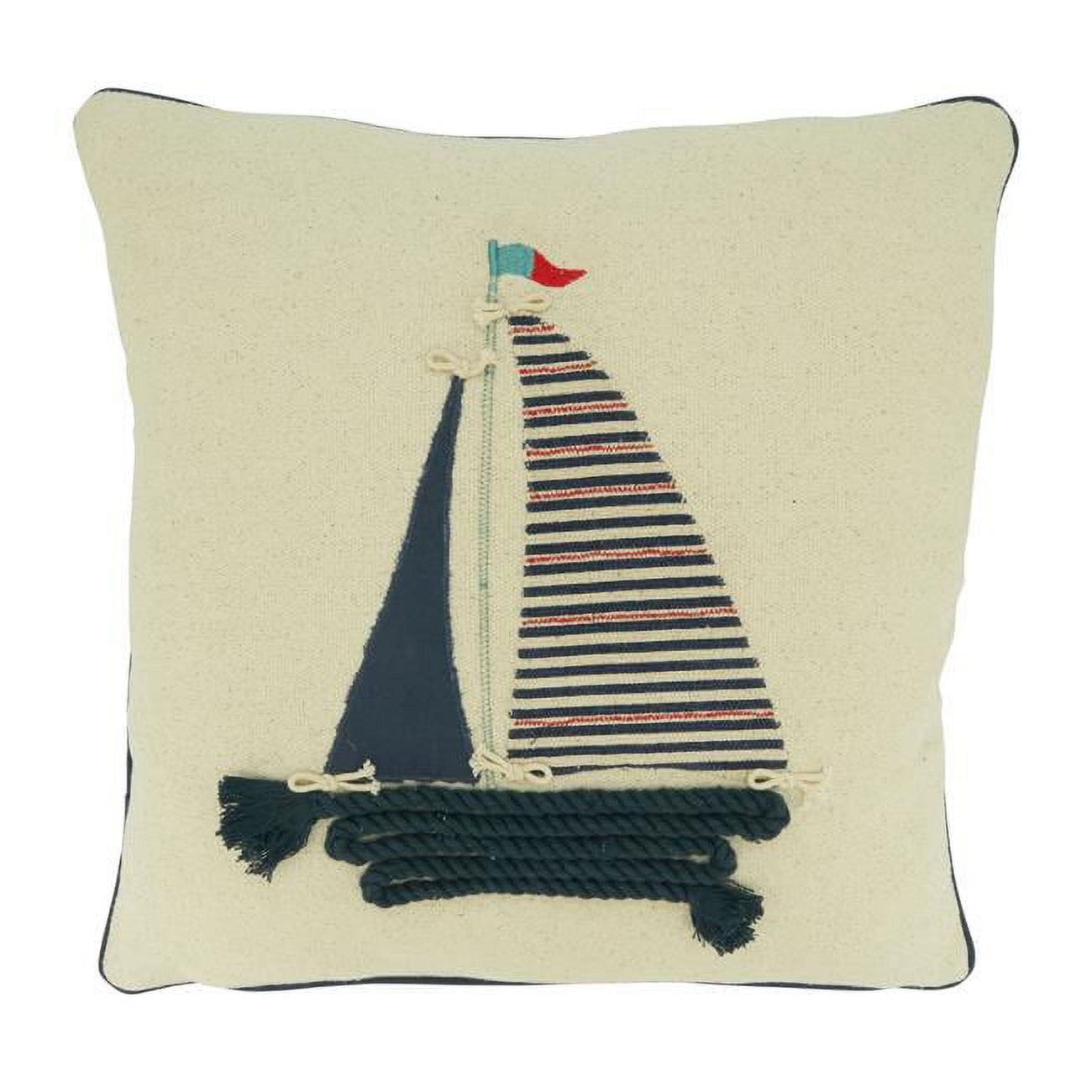 18 in. Sail Boat Applique Design Pillow Cover - Walmart.com