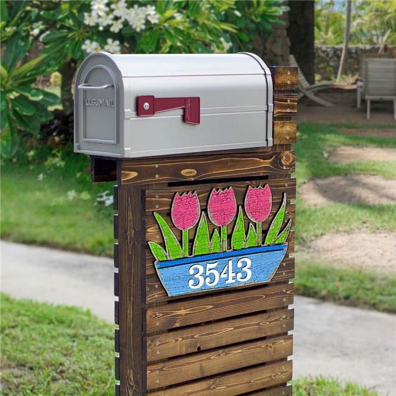 18 in. Tulips Pot Floral House Number Sign Decor - Walmart.com