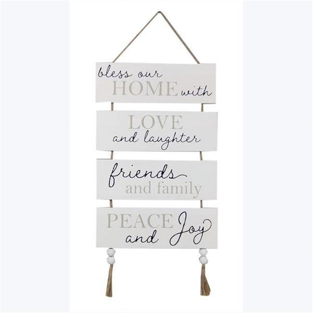 18 in. Wood Cottage Hanging Panels Sign with Blessing Beads - Walmart.com