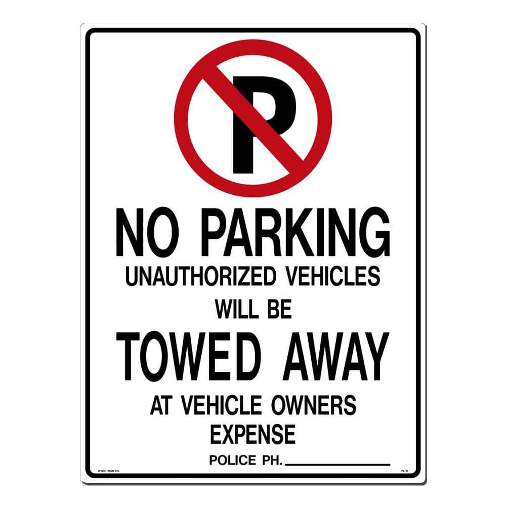 18 in. x 24 in. No Parking with Symbol Sign Printed on More Durable ...