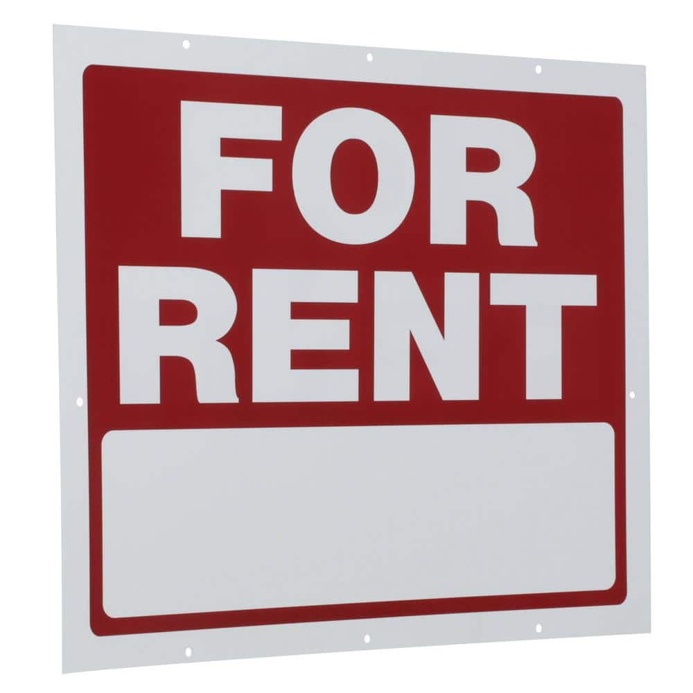 18 in. x 24 in. Red and White Plastic for Rent Sign - Walmart.com