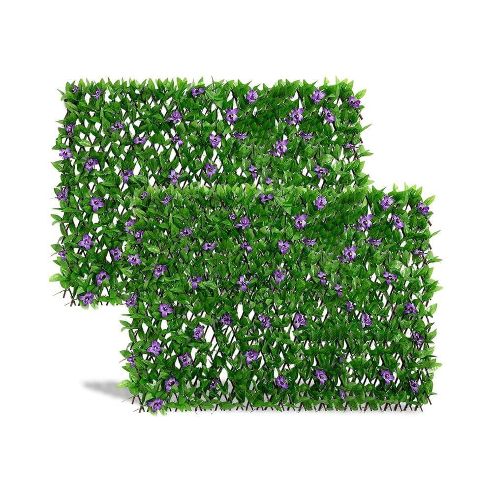 18 in. x 48 in. Expandable Faux Ivy Wood Panel Garden Fence Privacy ...