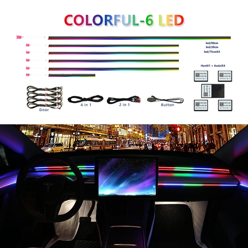 18 in1 full universal symphony car led ambient lights decoration ...