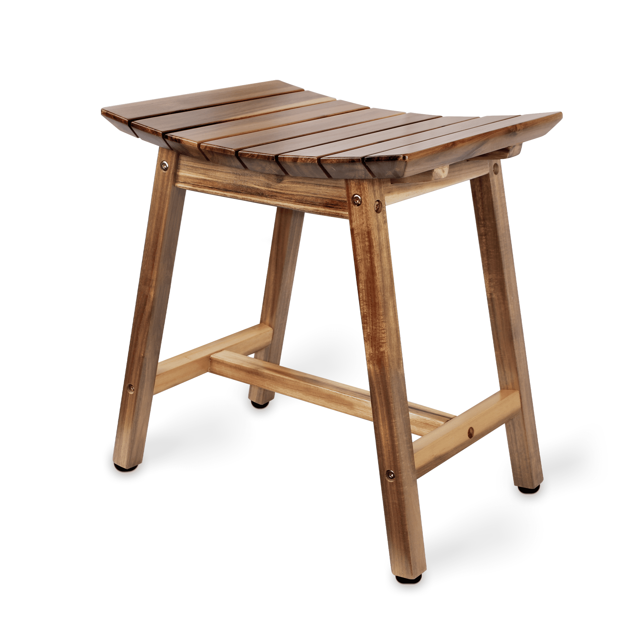 18-inch Acacia Shower Stool Bench Chair – Shaving Legs Bench, Bath Seat ...