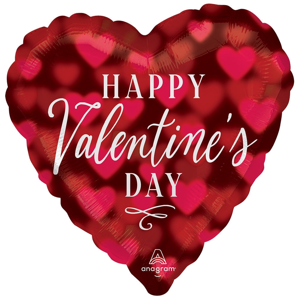18 inch Anagram Happy Valentine's Day Romantic Glow Heart Foil Mylar ...