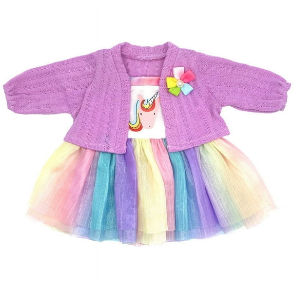 Cosdoll 18 inch Baby Doll Clothing Romper for Girls, Rainbow Fluffy ...