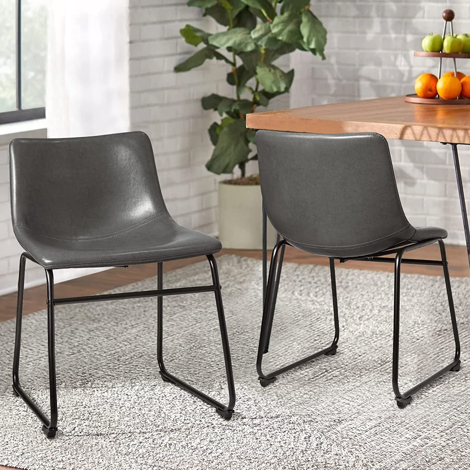 18 inch Bar Stools Set of 2,Counter Height Bar Stools with Back, Modern ...