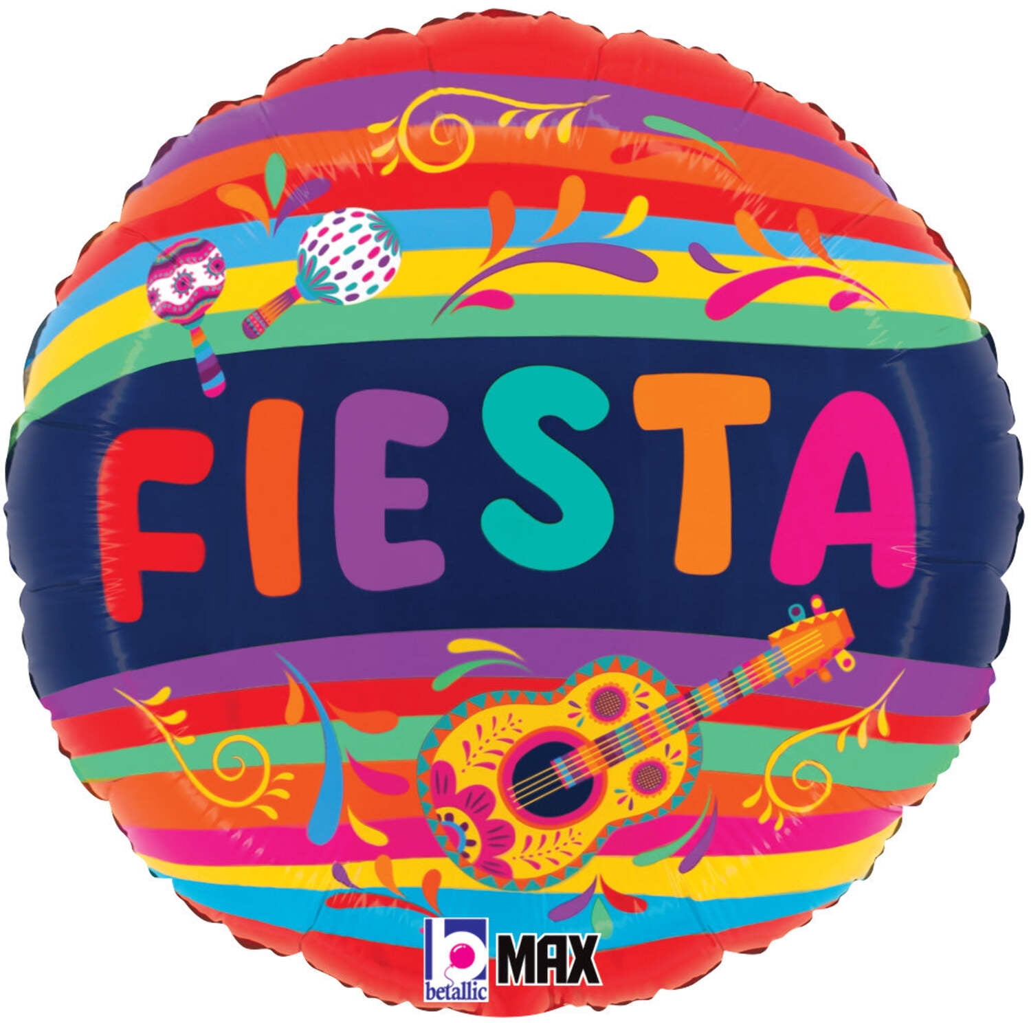 18 inch Betallic Festive Fiesta Foil Mylar Balloon - Party Supplies ...