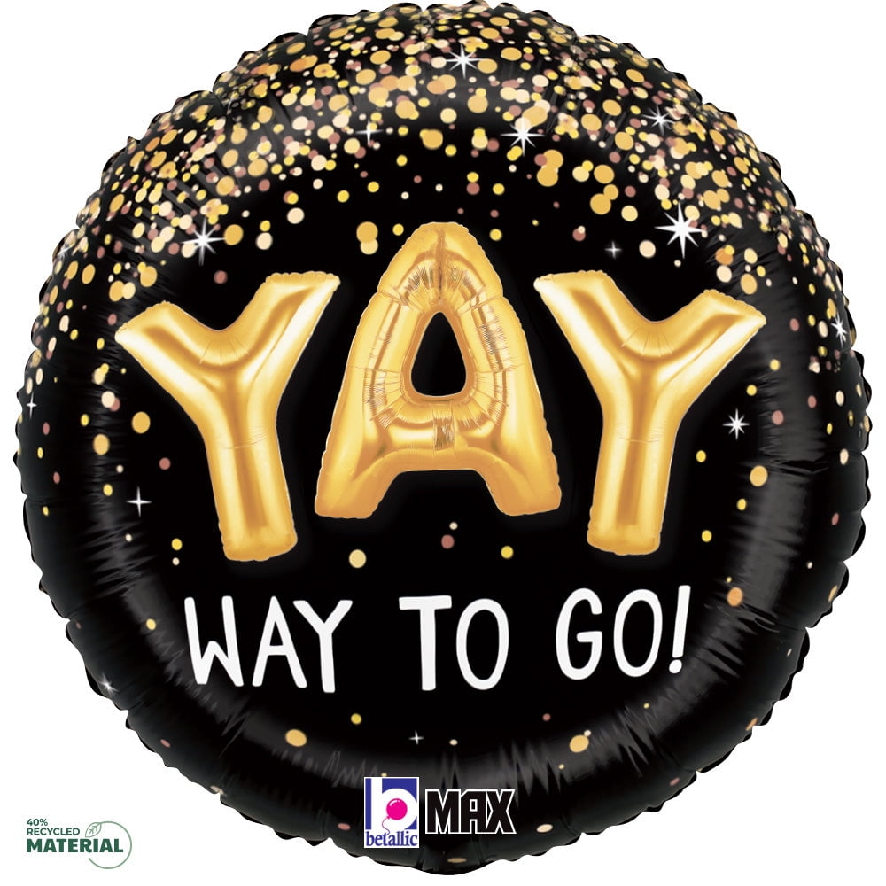 18 inch Betallic Yay Way To Go! Foil Mylar Balloon - Party Supplies ...