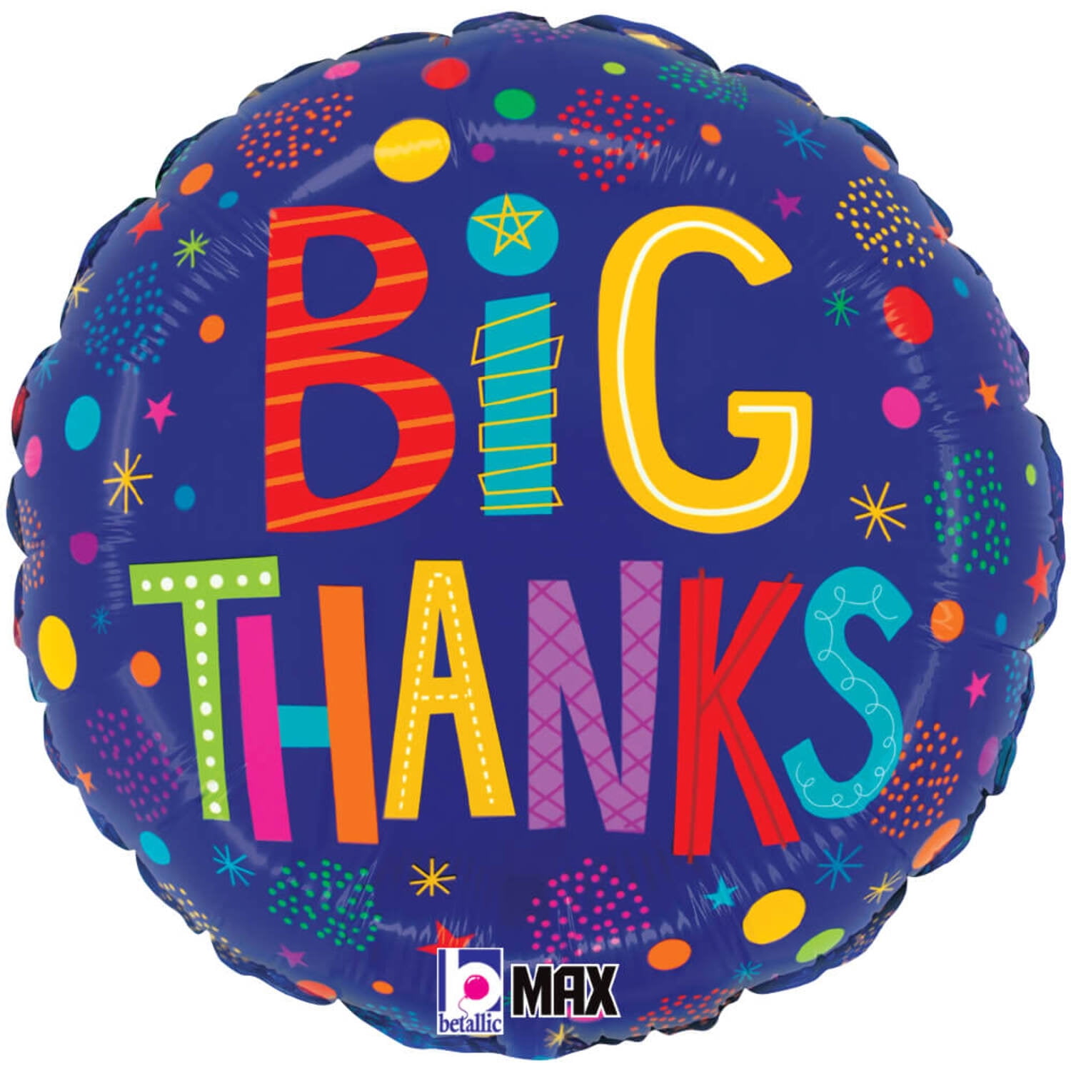18 inch Big Thanks Blue Betallic Foil Mylar Balloon - Party Supplies ...