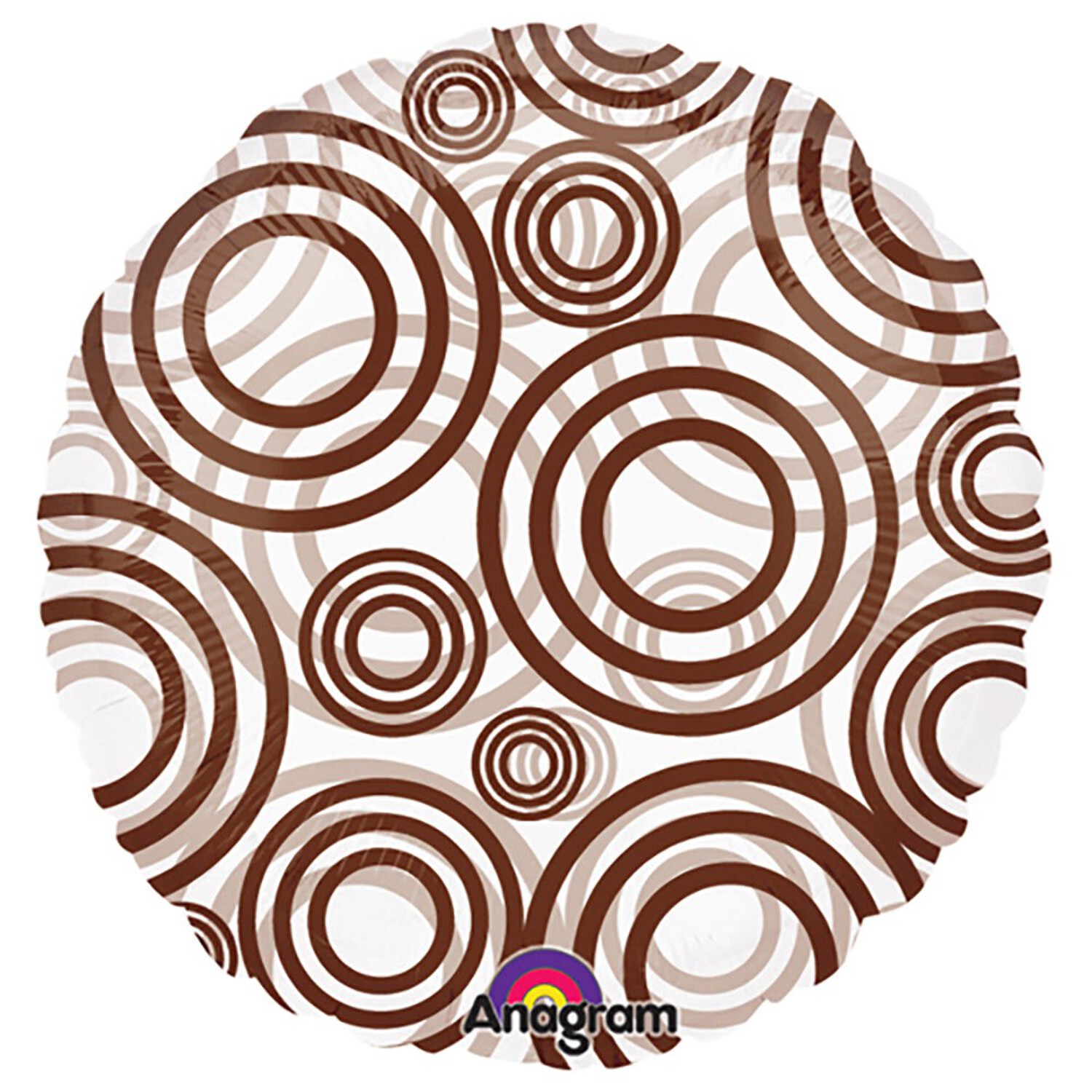 18 inch Circle - Circles Brown Foil Mylar Balloon - Party Supplies ...