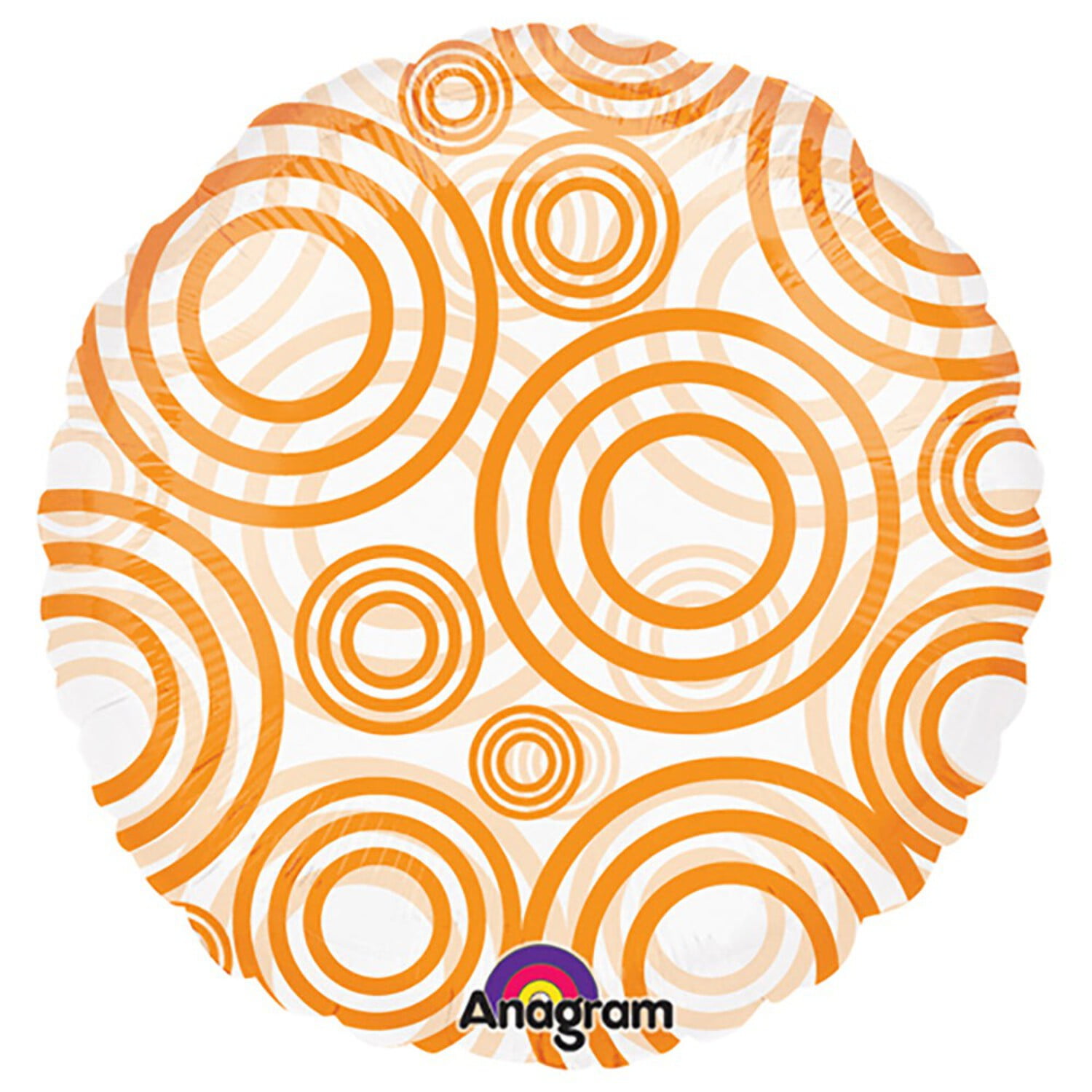 18 inch Circle - Circles Orange Anagram Foil Mylar Balloon - Party ...