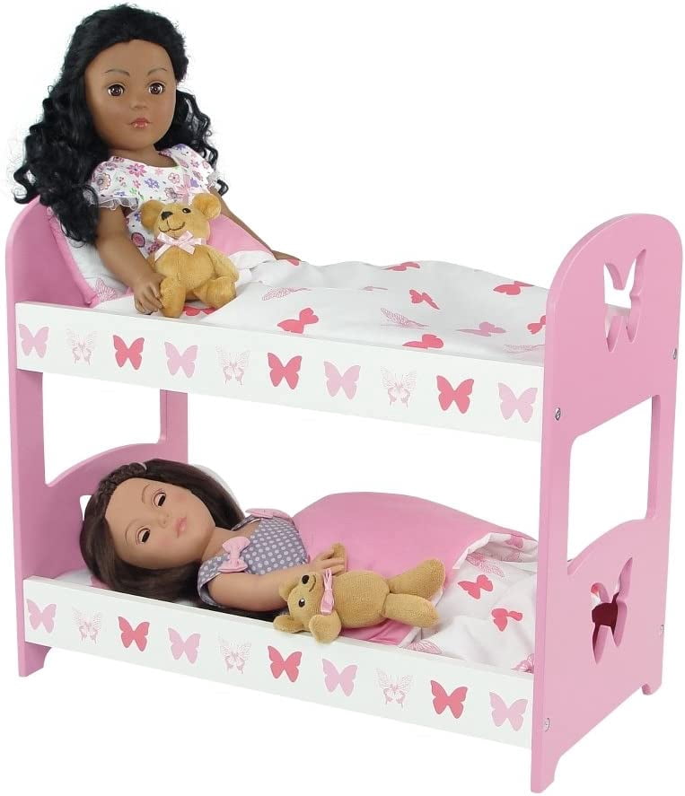 18 inch Doll Furniture Bunk Bed & Accessories - Butterfly | 18" Doll ...