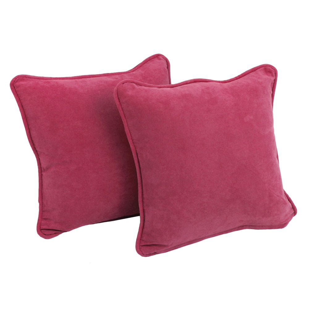 Blazing Needles 18-inch Double-corded Solid Microsuede Square Throw ...