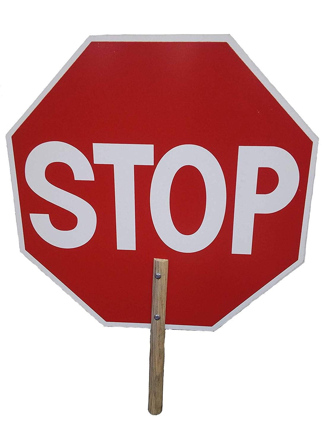 18 inch Hand Held Stop/Stop Sign. Double Sided Non-Reflective Paddle ...