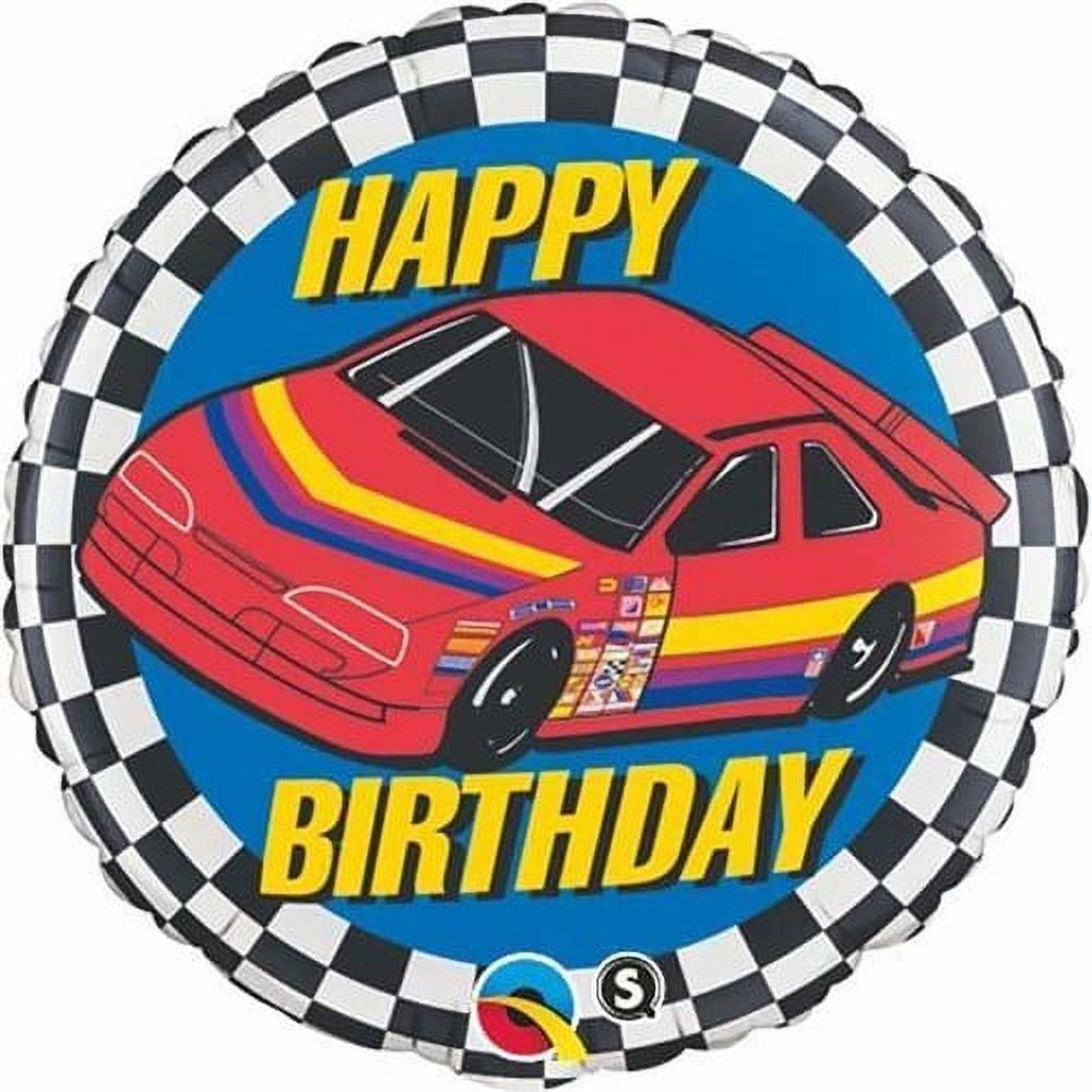 18 inch Happy Birthday Race Car Foil Mylar Balloon - Party Supplies ...