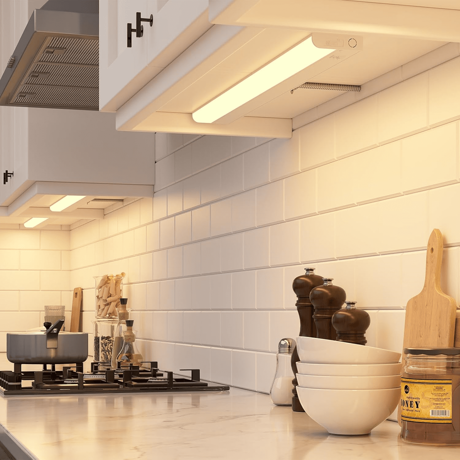 18-inch Hardwired Only 3 Color LED Under Cabinet Lighting, Selectable ...