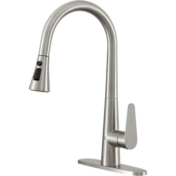 18 inch High Brushed Nickel Kitchen Faucet with Pull Down Sprayer ...