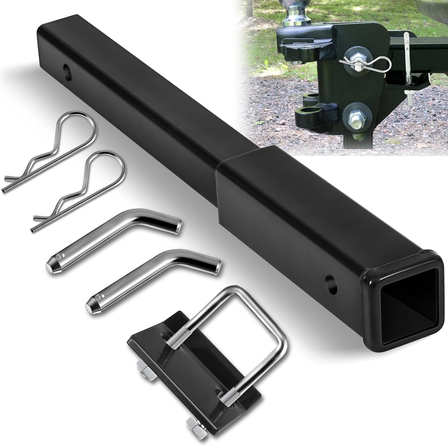 18 inch Hitch Extender Trailer Hitch Extension with Anti Rattle ...