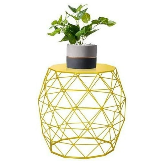 18-inch Home Garden Wire Round Metal Stool, Decorative Accent Display ...
