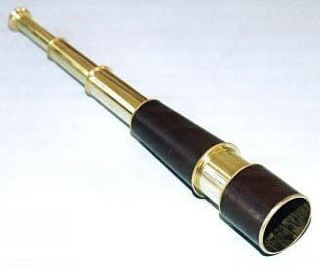18-inch Leather Sheathed Brass Spyglass Nautical Telescope w/Hardwood ...