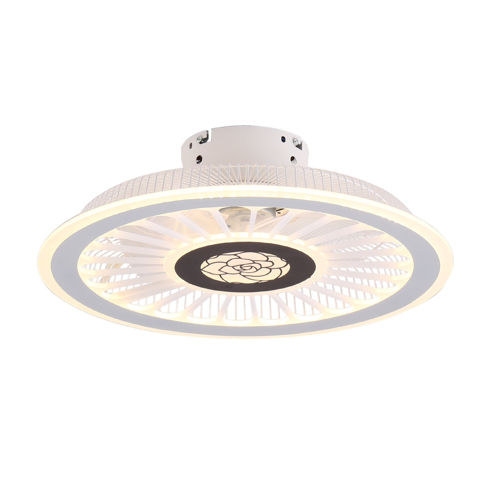 18 inch Modern LED Ceiling Fan with Light and Remote Control, Invisible ...