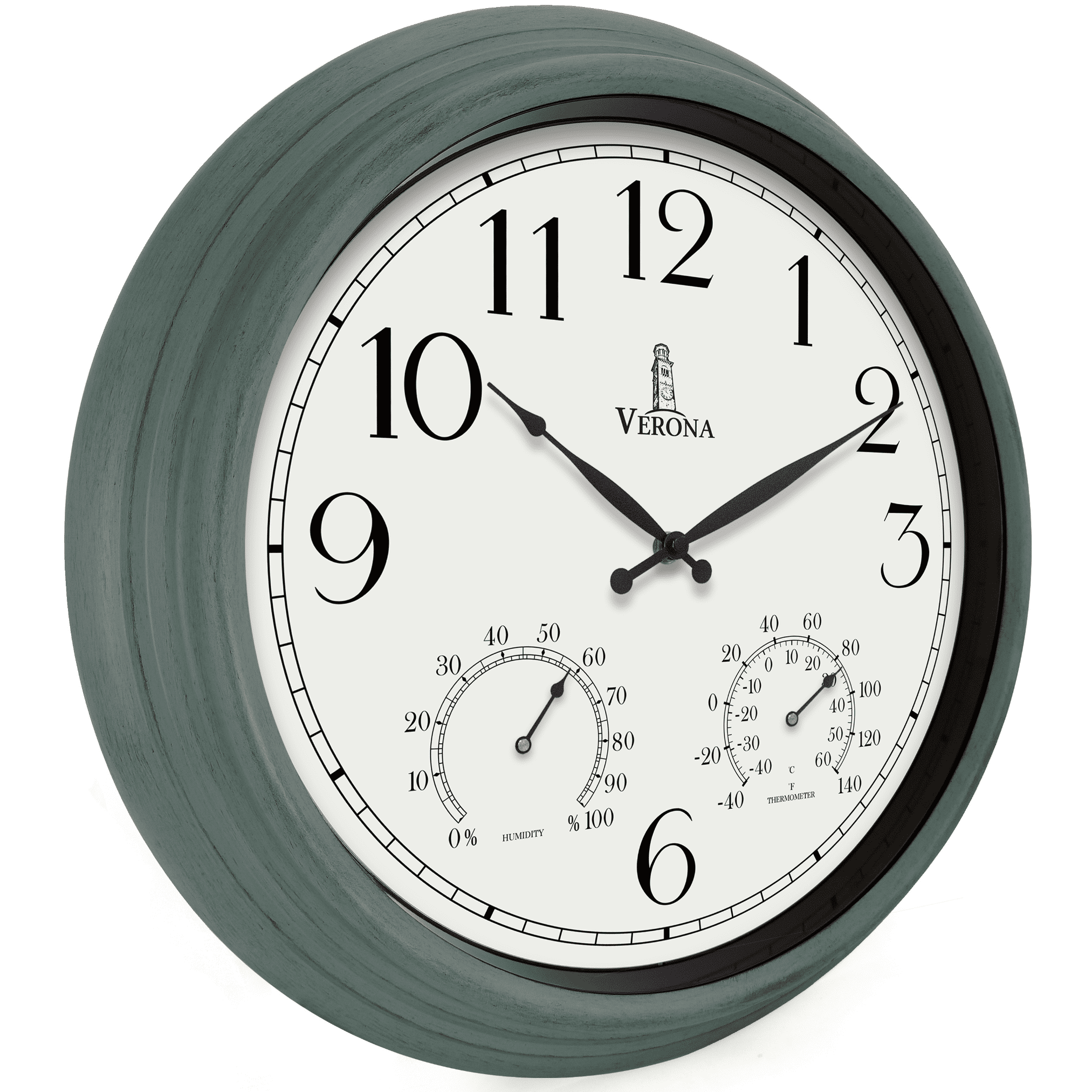 18 inch Outdoor Clocks for Patio Large Waterproof with Thermometer ...