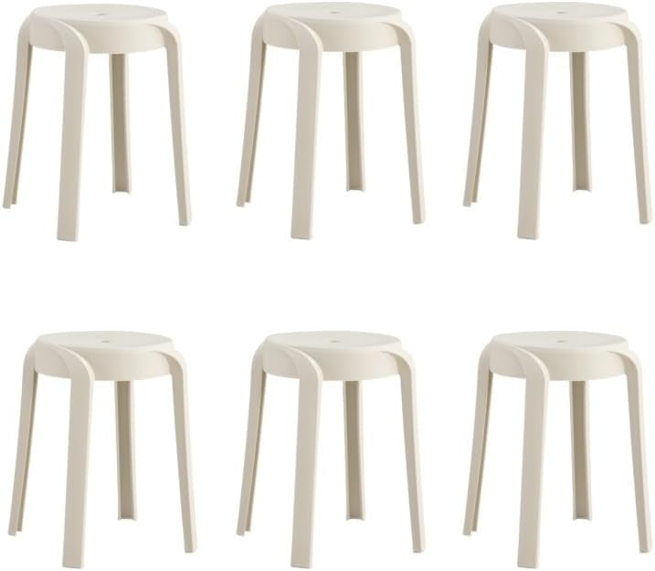 18 inch Plastic Stack Stools,Portable Plastic Stool (Set of 6), Round ...