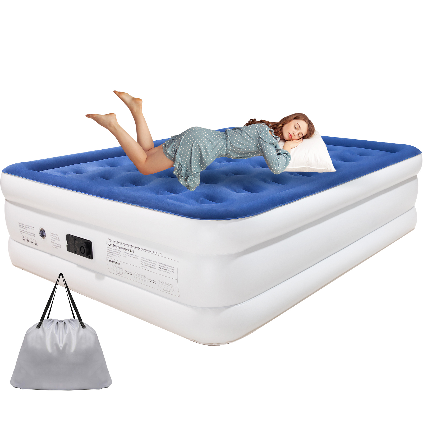 Intex Dura-Beam Deluxe 20" Raised Air Mattress, with Built-in Pump ...