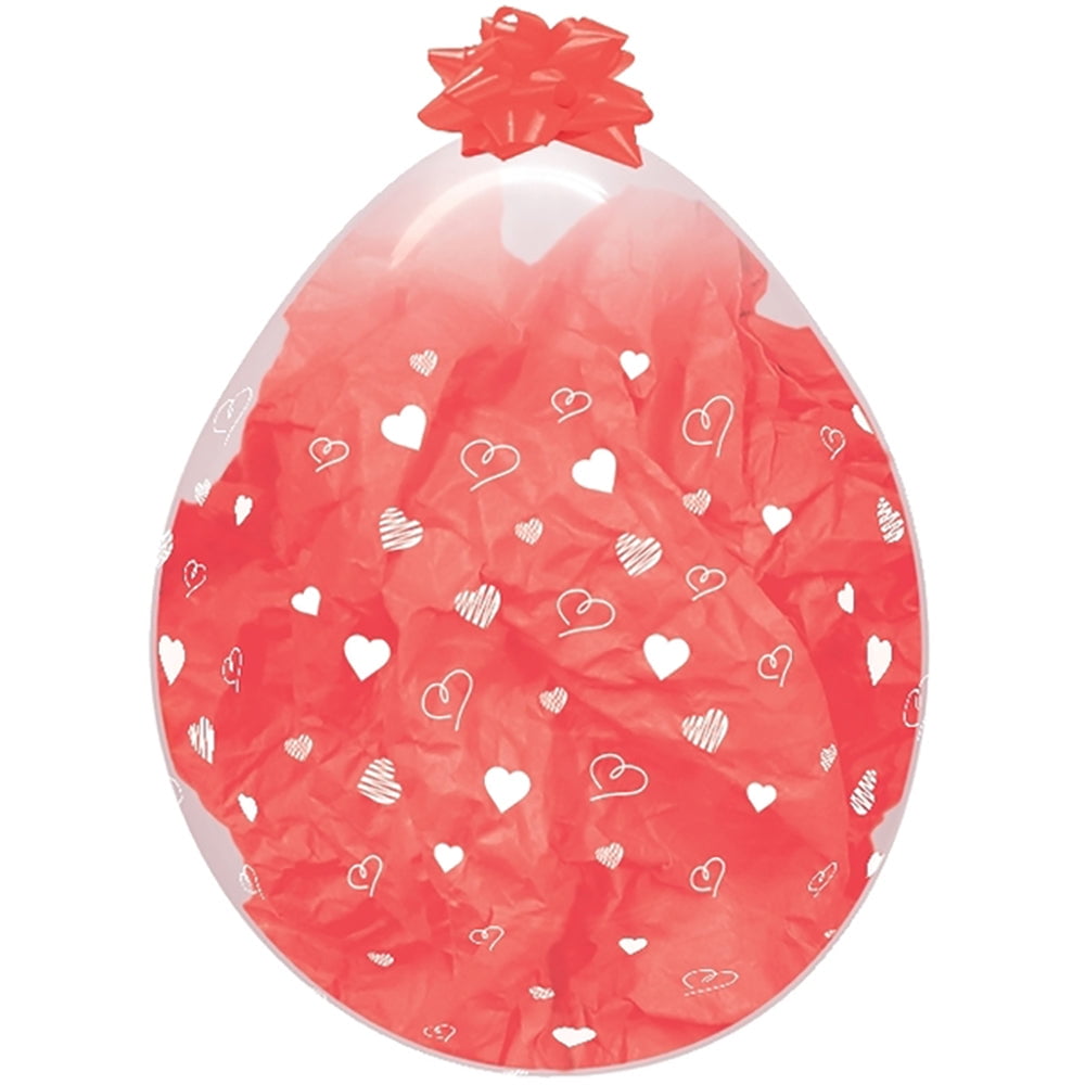 18 inch Sempertex Stuffing Infinity Hearts - Crystal Clear Latex ...