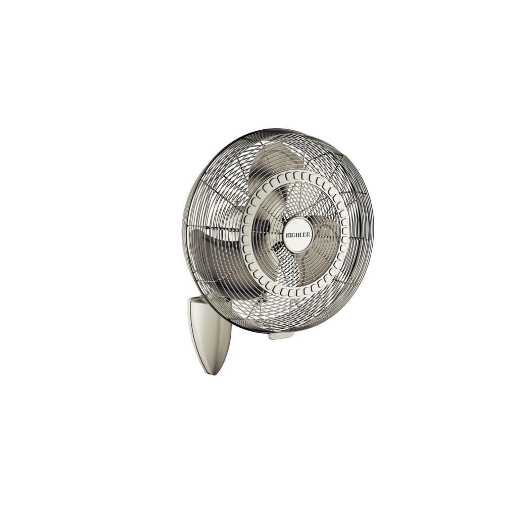 18 inch Wall Fan with 3 Speed Control in Satin Natural Bronze with Pull ...