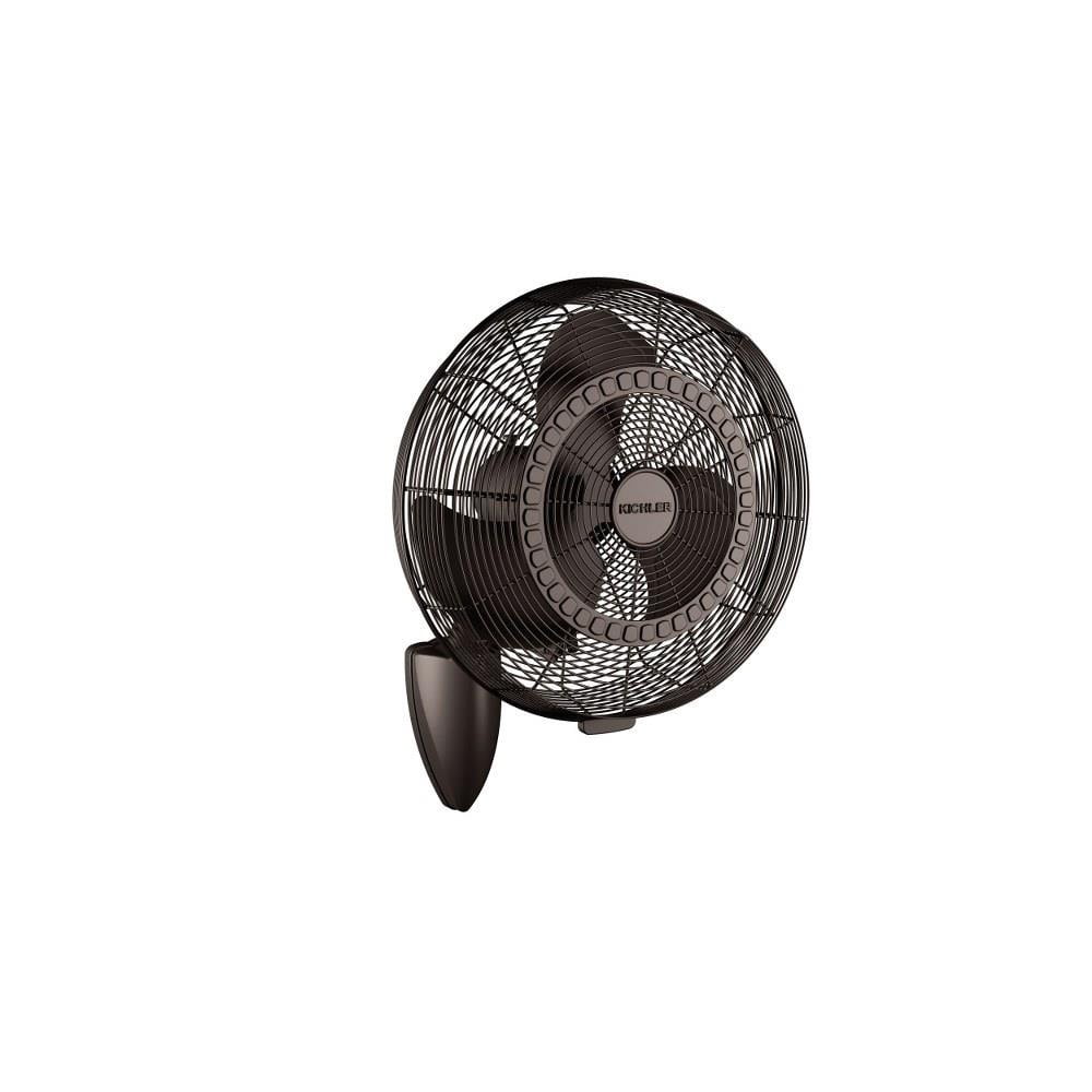18 inch Wall Fan with 3 Speed Control in Satin Natural Bronze with Pull ...