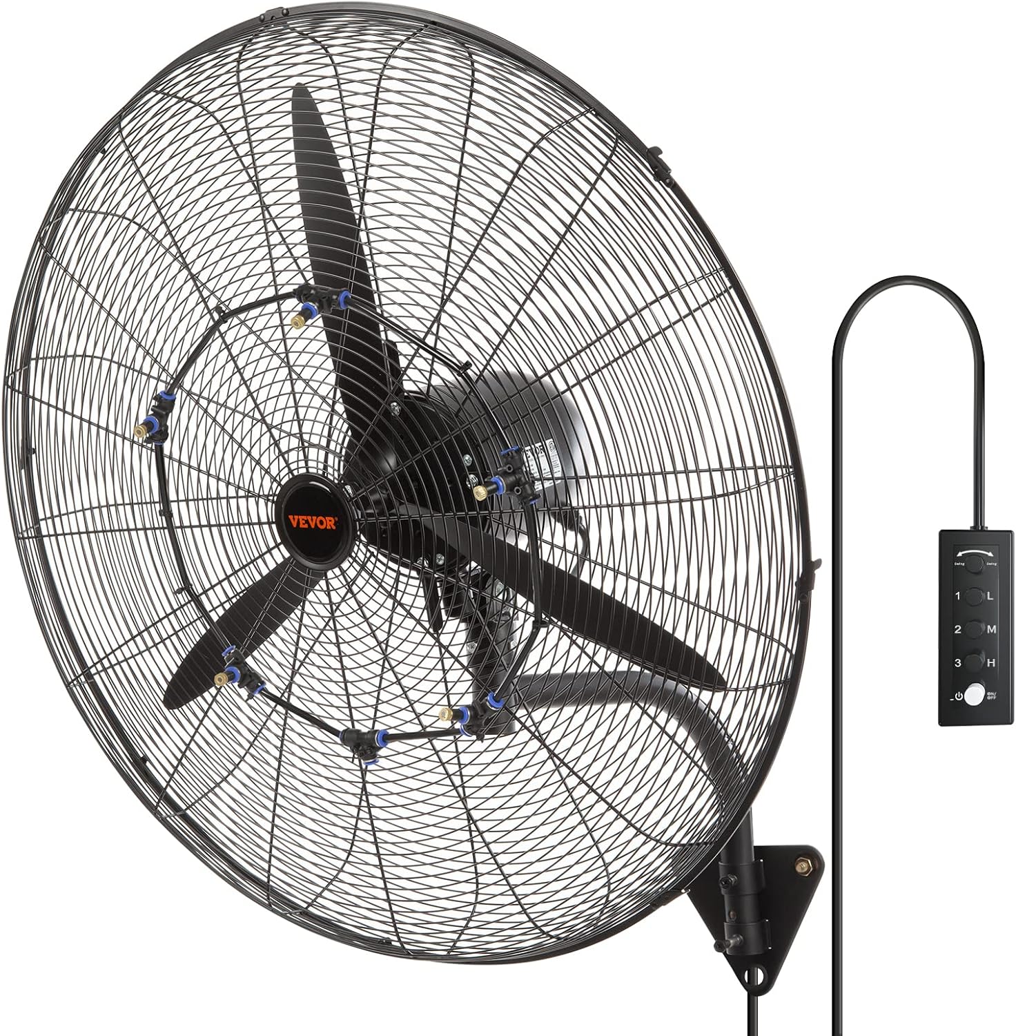 18 inch Wall Mount Fan Oscillating, 3-speed High Velocity Max. 4000 CFM ...