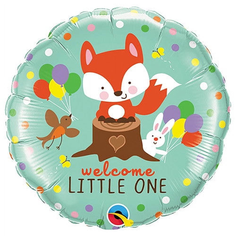 18 inch Welcome Little One Fox & Friends Foil Mylar Balloon - Party ...