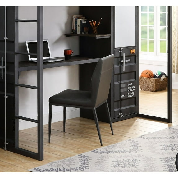 18 - inch Wide Grey Chair with Gunmetal Legs | Bold Industrial Elements ...