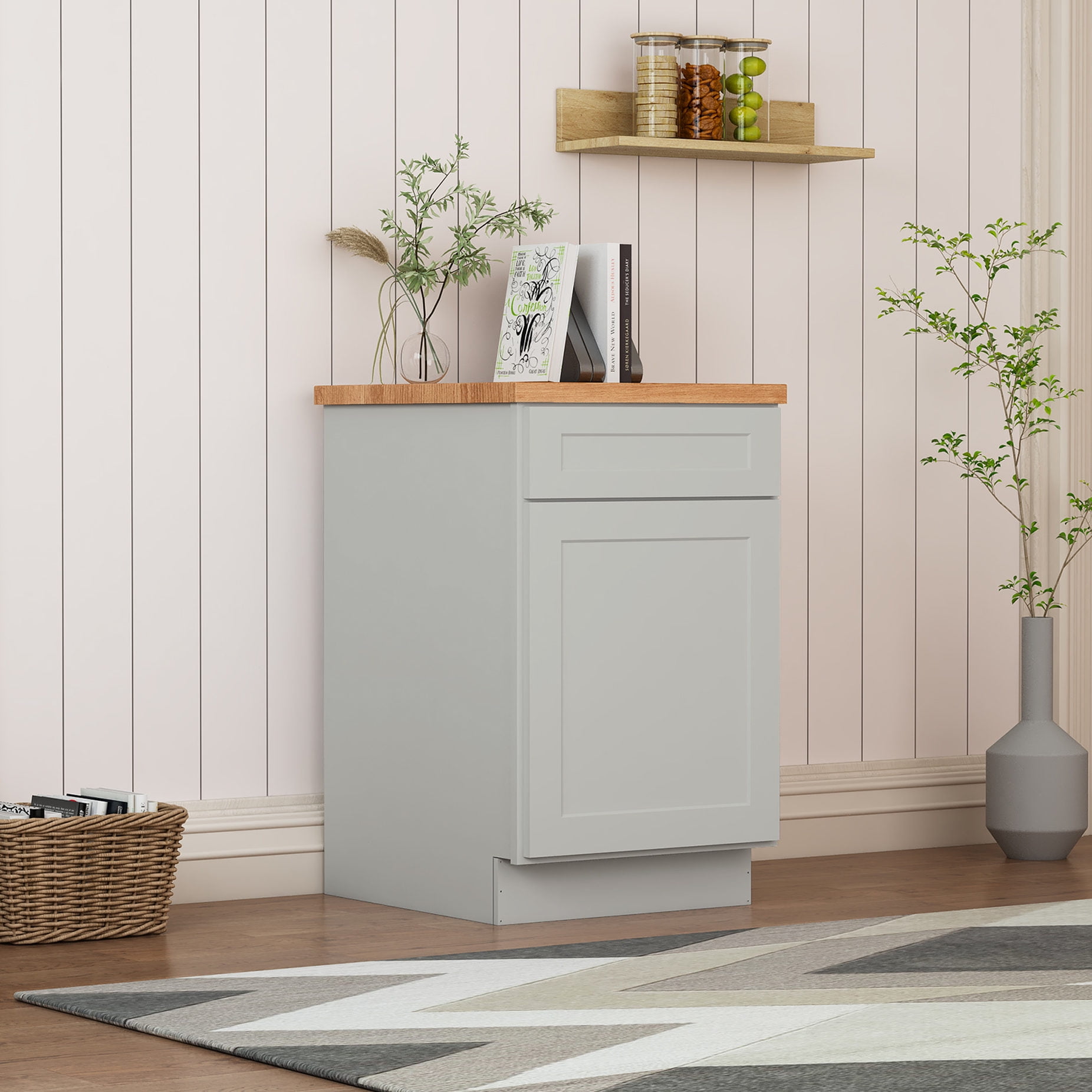 18 - inch Wide Shaker Dove Kitchen Unit | Large Space with Soft - Close ...