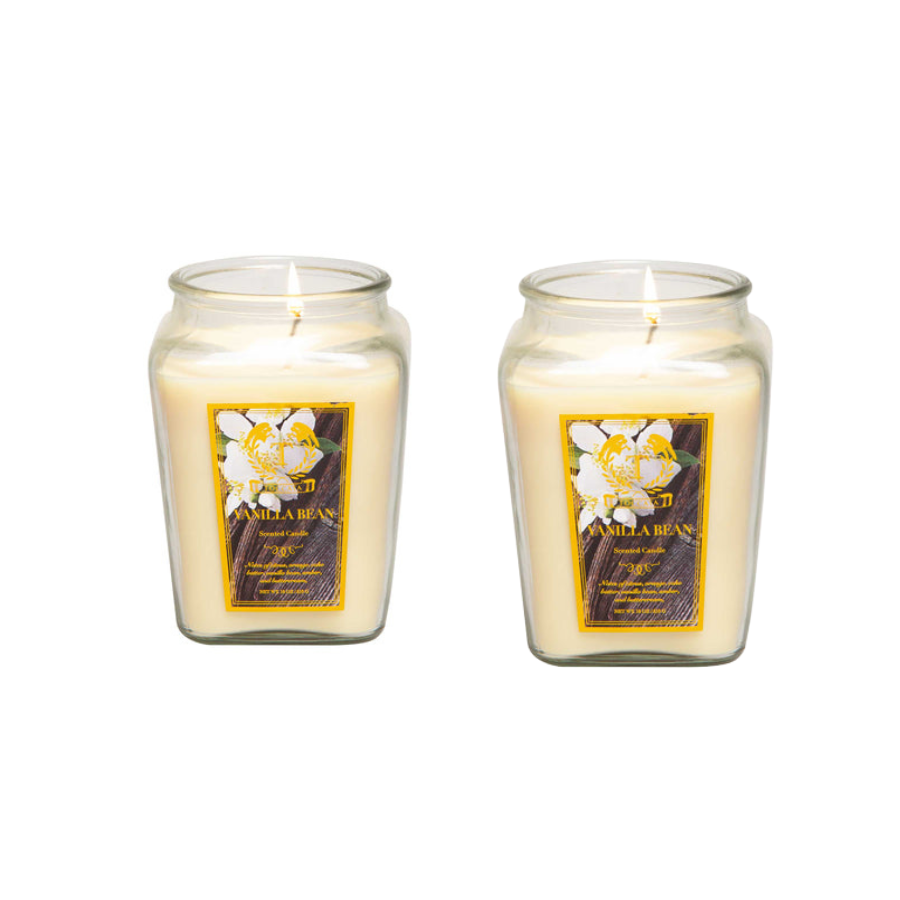 18 oz Jar Vanilla Bean Scented Candles, Single-Wick with 110 Hours of ...