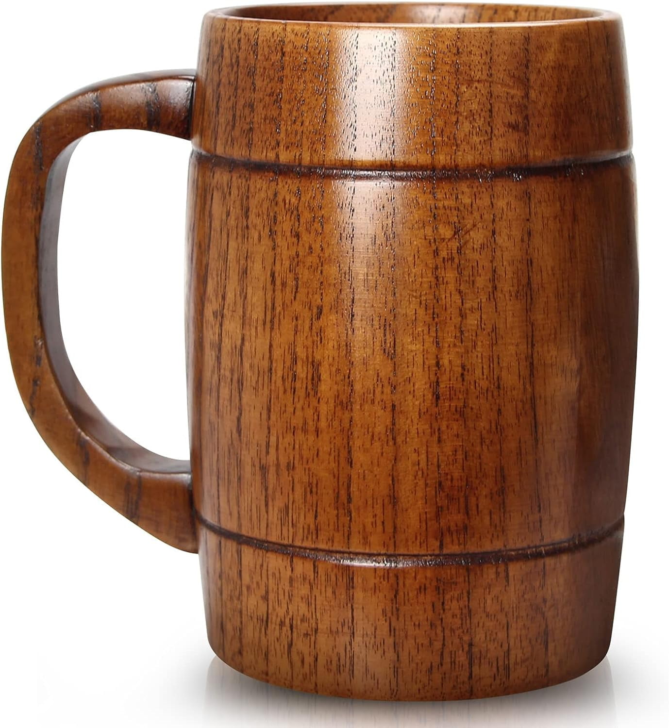 18 oz Large Wooden Beer Mug Gift for Men Women Big Vintage Viking Cup ...
