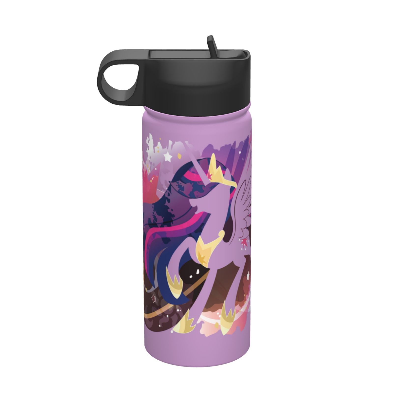 18 oz My Lit-tle Pony Insulated Water Bottle With Straw Stainless Steel ...