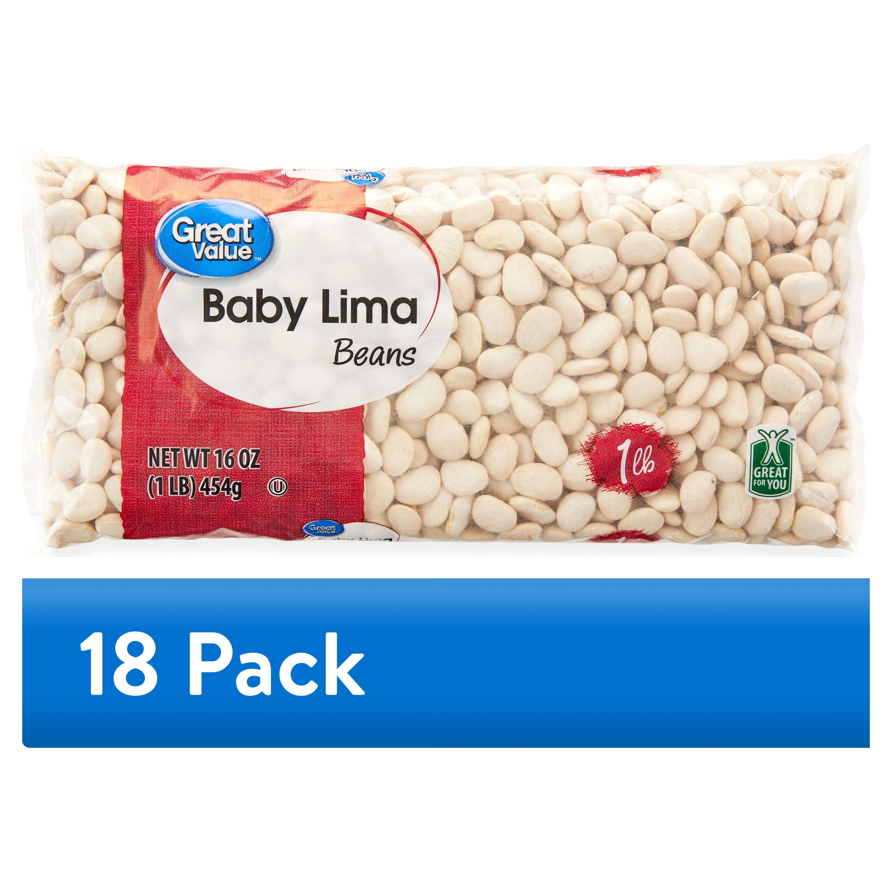 (18 pack) Great Value Baby Lima Beans, 1 lb - Walmart.com