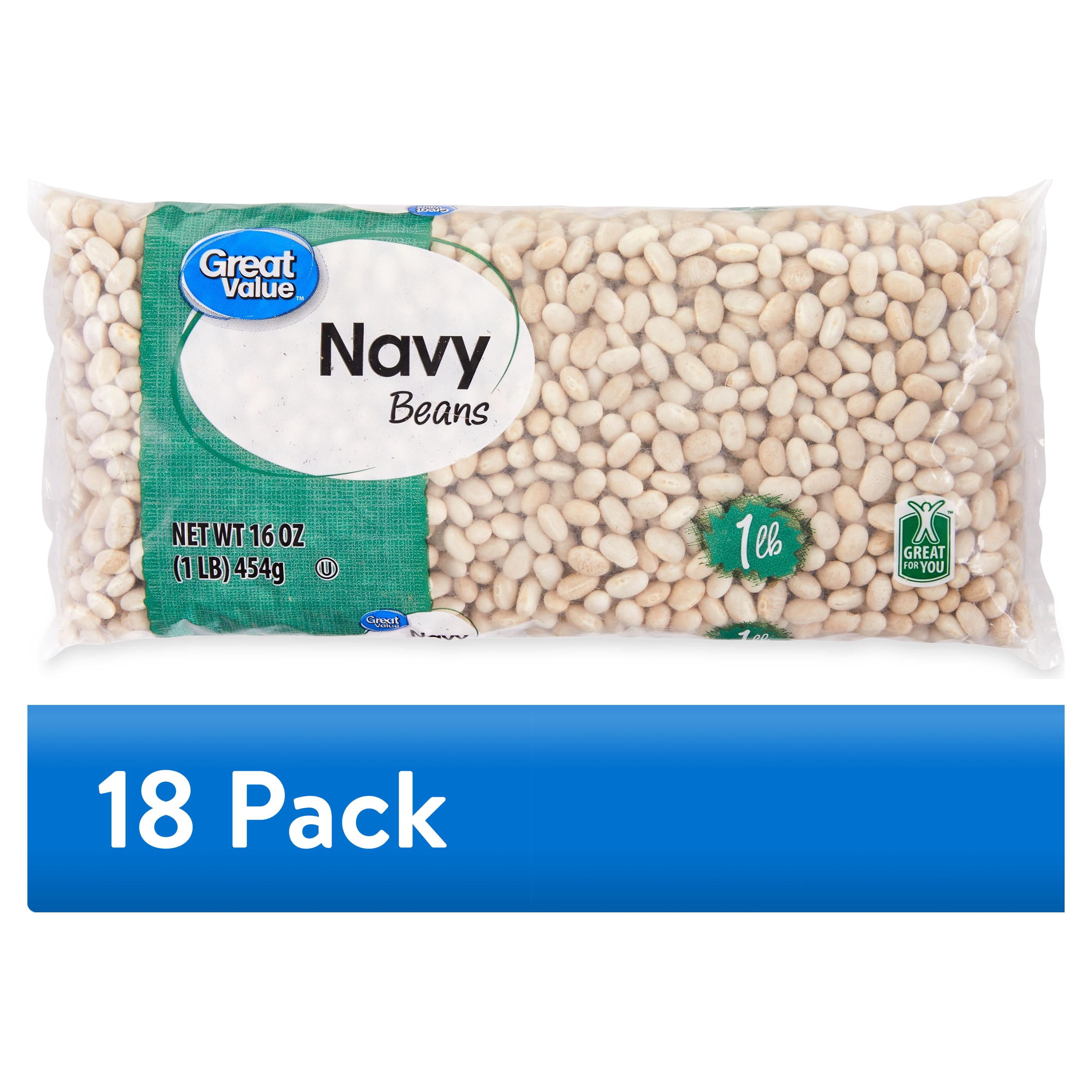 (18 pack) Great Value Navy Beans, 1 lb - Walmart.com