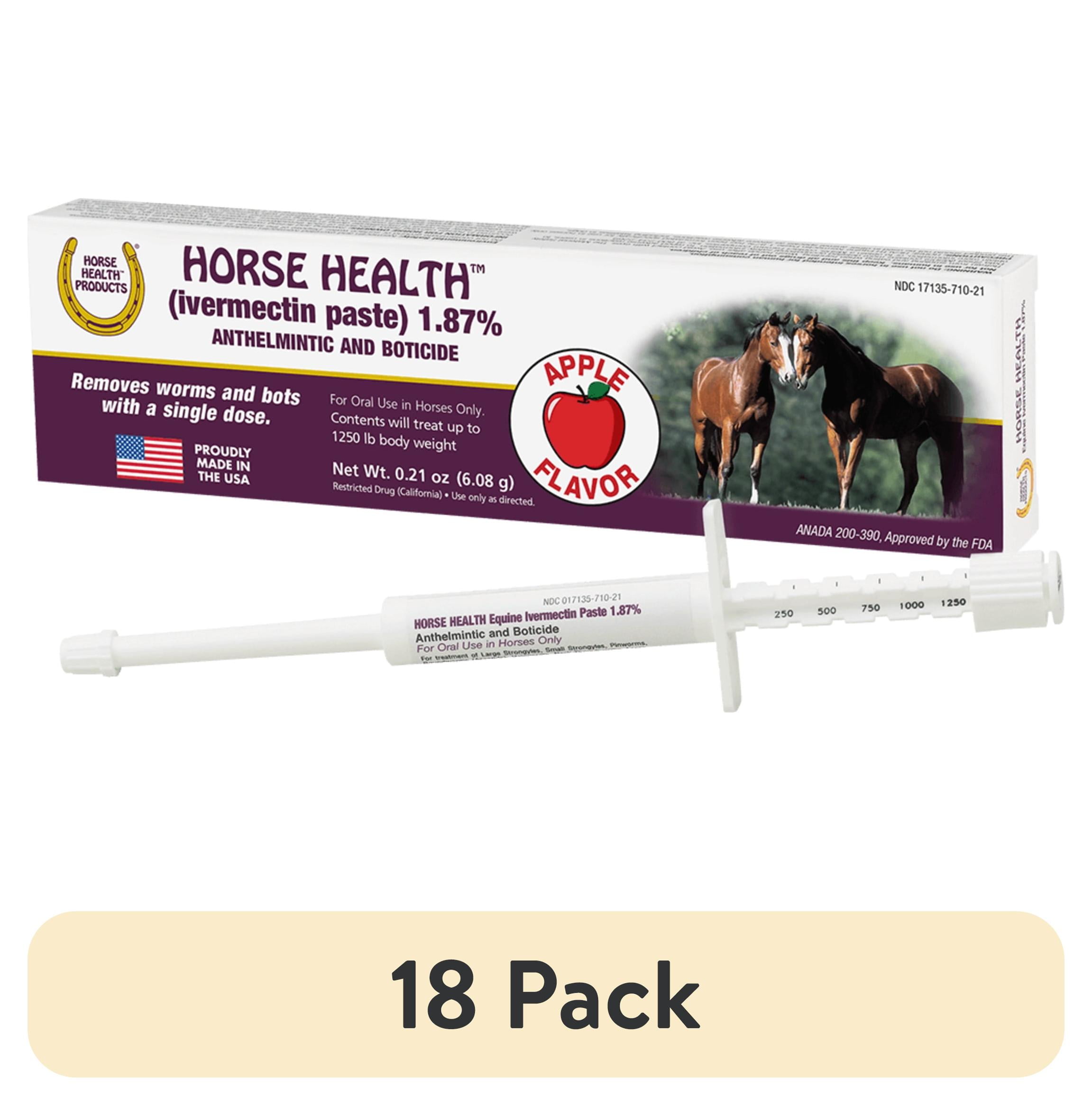 (18 pack) Horse Health (ivermectin paste) 1.87%, Equine Dewormer, up to ...