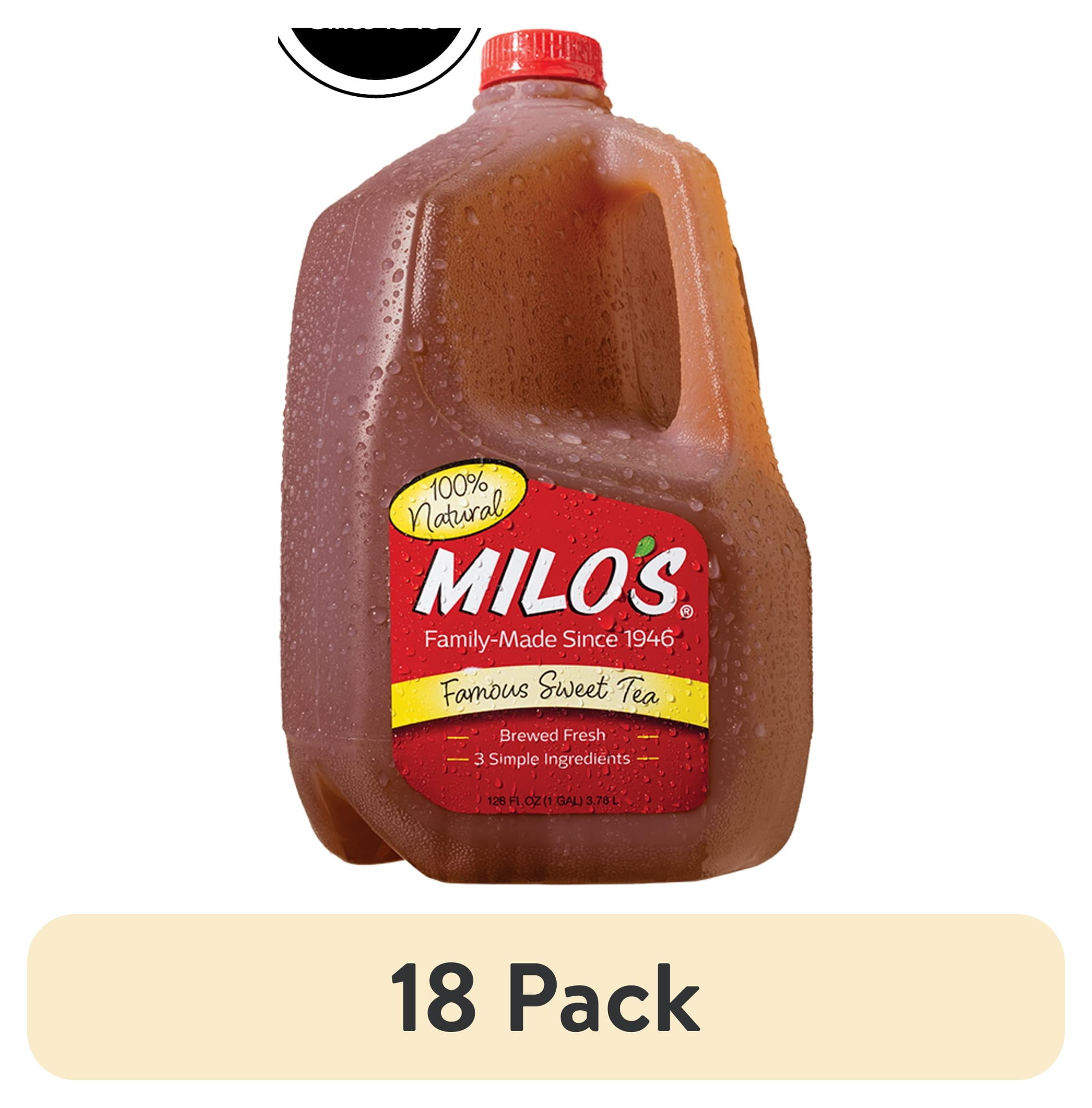 (18 pack) Milo's Famous Sweet Iced Tea, 100% Natural, 128 fl oz ...