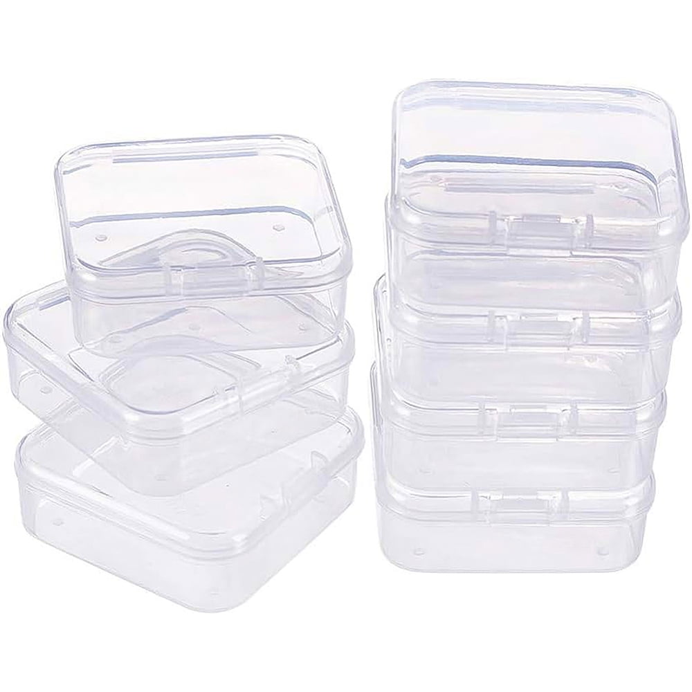 18 pack Square Clear Plastic Bead Storage Containers Box Case with Flip ...